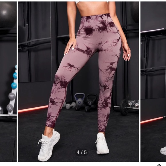 SHEIN | Pants & Jumpsuits | Shein Tie Dye High Wasted Scrunch Leggings ...